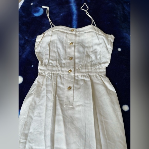 PSI | Dresses | Vintage Psi Linen Blend Ivory Color Dress W Spaghetti ...